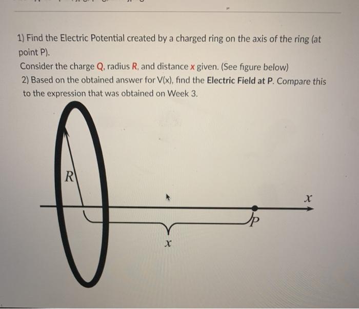 Solved 1) Find the Electric Potential created by a charged | Chegg.com