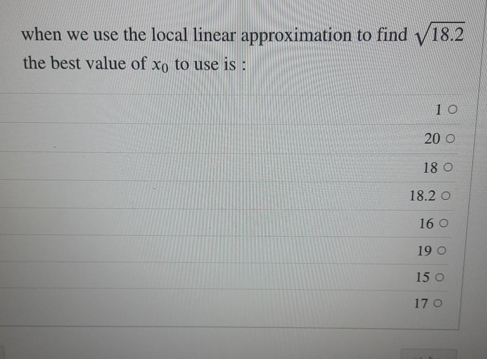 Solved when we use the local linear approximation to find | Chegg.com