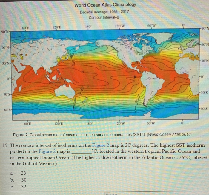 Solved World Ocean Atlas Climatology Decadal average: | Chegg.com