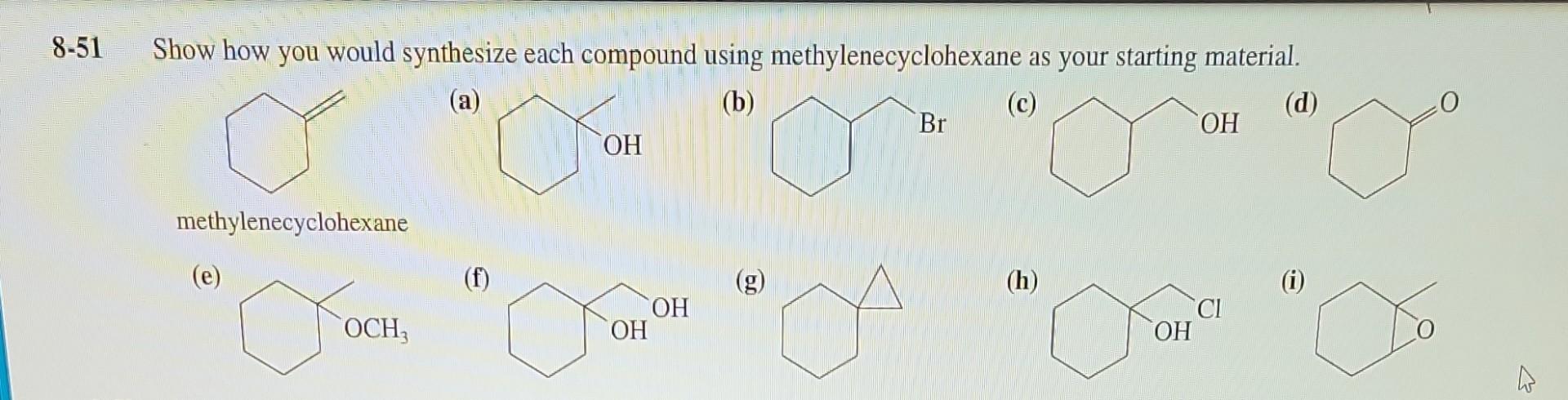 Solved show how you would synthetize each compound using | Chegg.com
