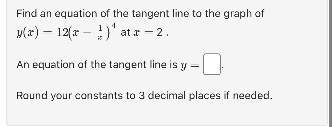 Solved Find an equation of the tangent line to the graph of | Chegg.com