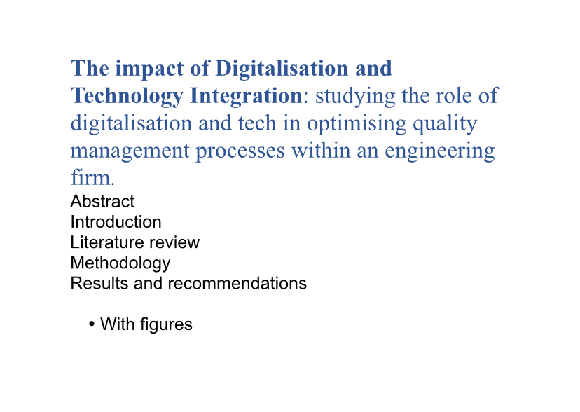 Solved The impact of Digitalisation andTechnology | Chegg.com