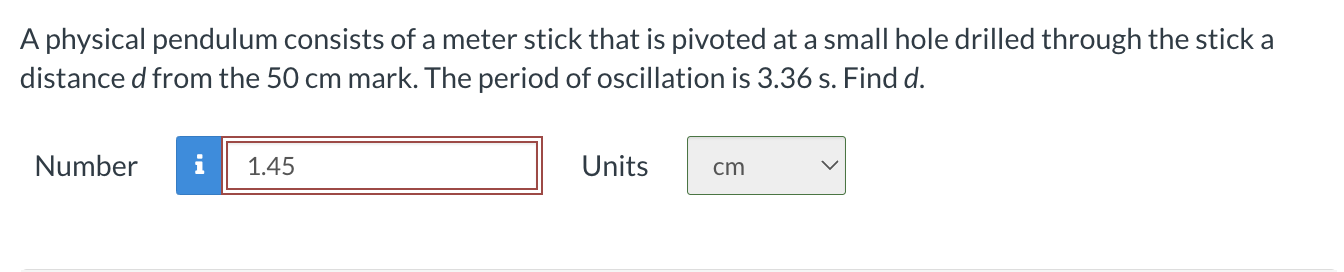 Solved A physical pendulum consists of a meter stick that is | Chegg.com