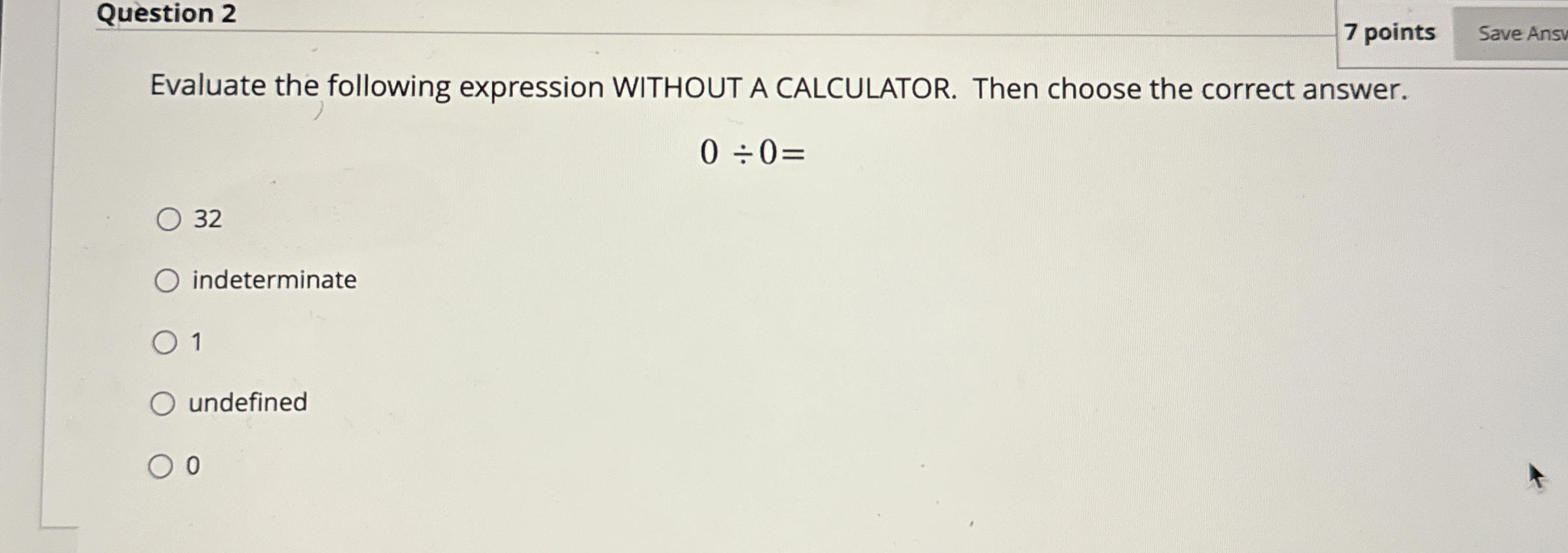 Solved Question 2Evaluate the following expression WITHOUT A | Chegg.com