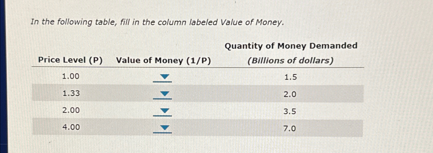 Solved In the following table, fill in the column labeled | Chegg.com
