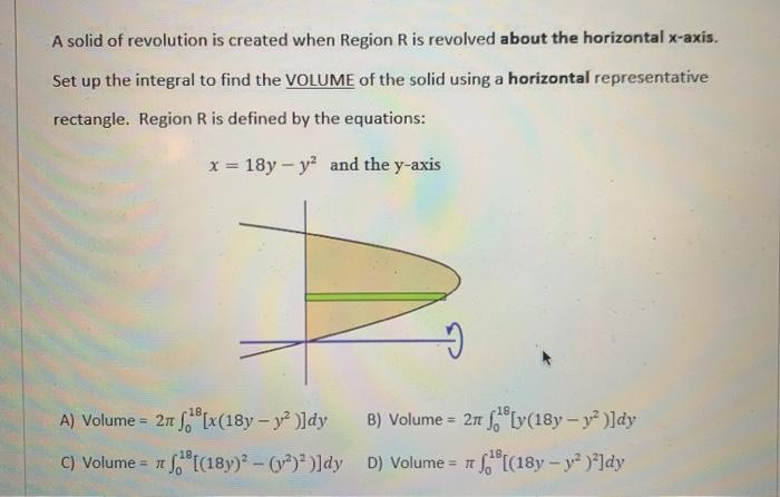 Solved A solid of revolution is created when Region Ris | Chegg.com