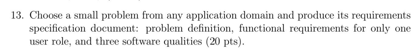 Solved 13. Choose a small problem from any application | Chegg.com