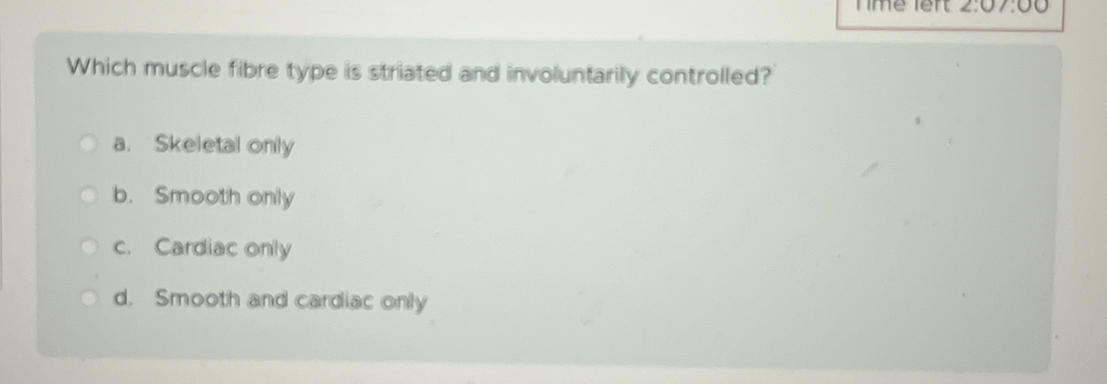 Solved Which muscle fibre type is striated and involuntarily | Chegg.com