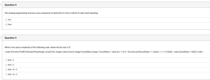 Solved Qutution 5 het +1 |lem+1 ∣=0+4+3 QuestionsThe looping | Chegg.com