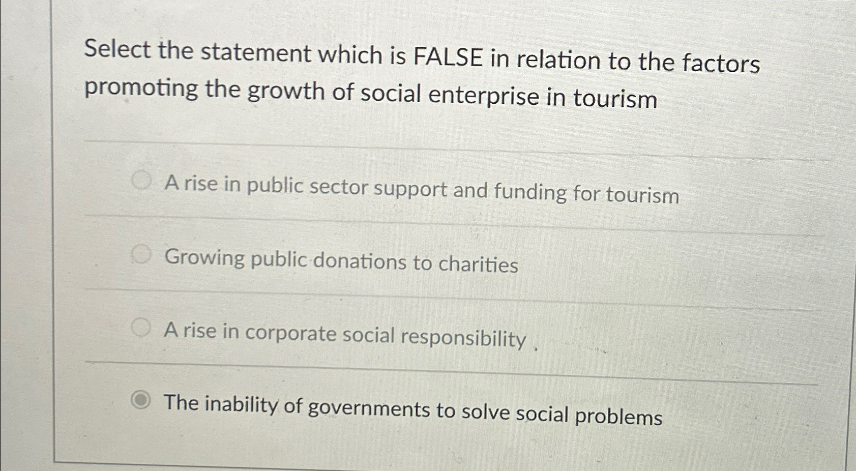 Solved Select the statement which is FALSE in relation to | Chegg.com