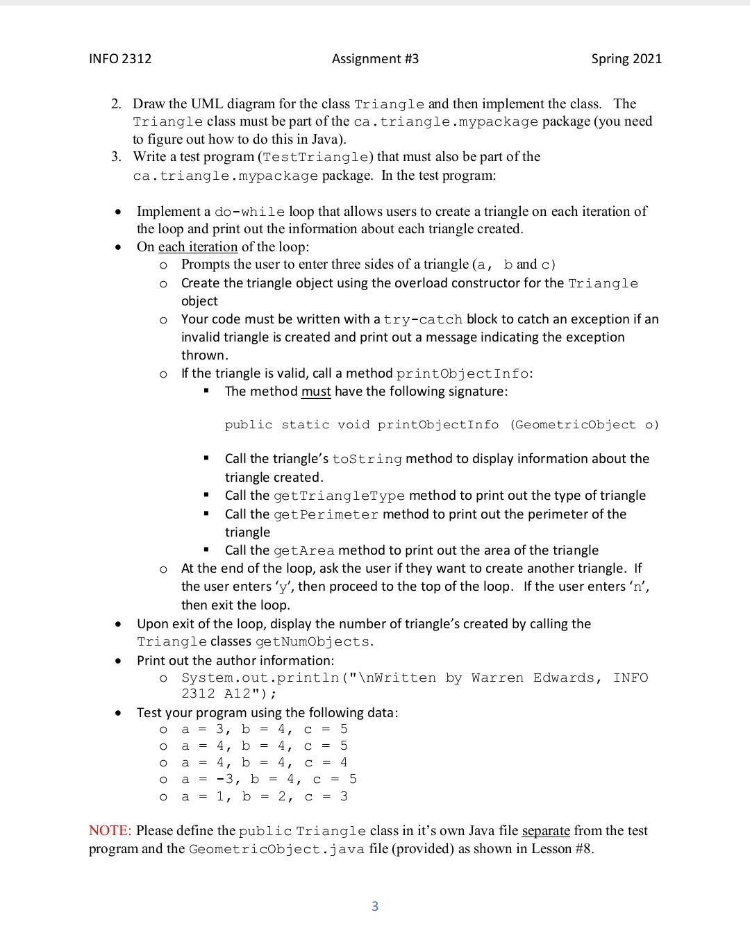 Solved Info 2312 Assignment 3 Spring 2021 Assignment 3 Due