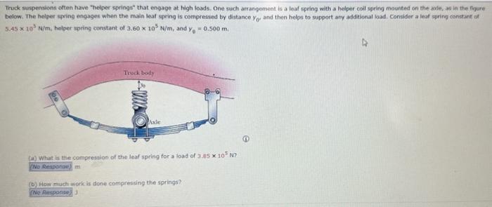 Solved Truck surpensions often have "helper springs" that | Chegg.com
