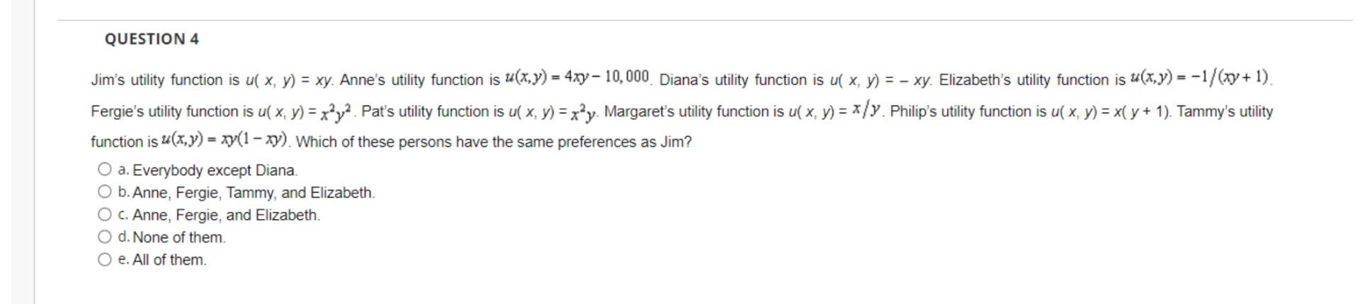 Solved Jim's utility function is u(x,y)=xy. Anne's utility | Chegg.com Solved Jim's utility function is u(x,y)=xy. Anne's utility | Chegg.com