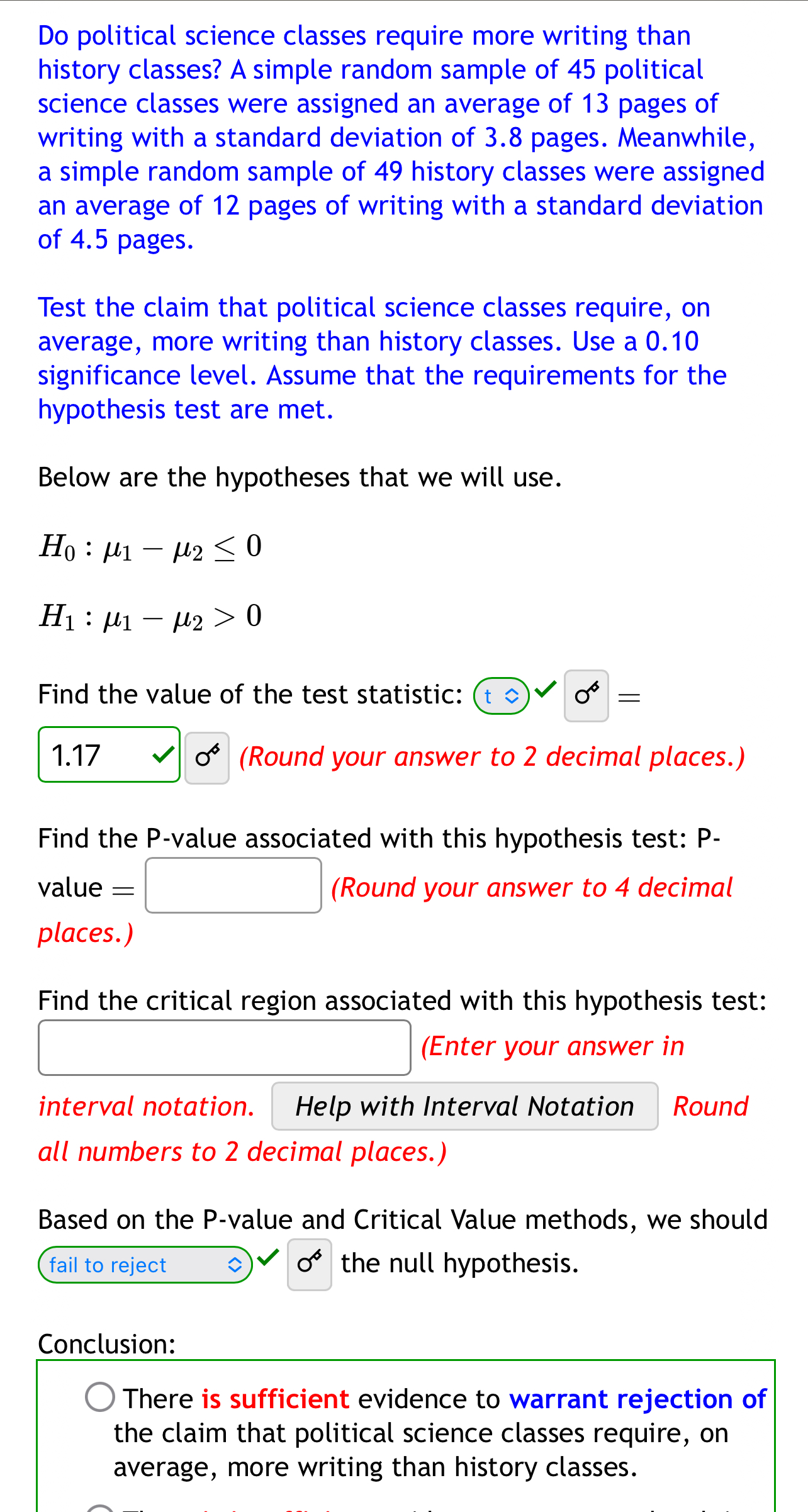 Solved Do political science classes require more writing | Chegg.com