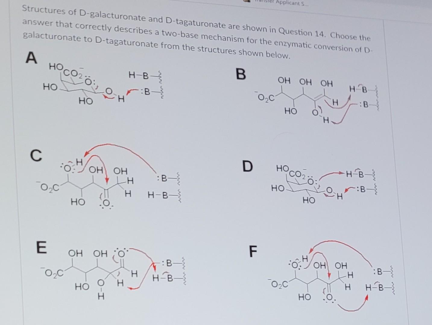 Solved Applicants . Structures of D-galacturonate and | Chegg.com