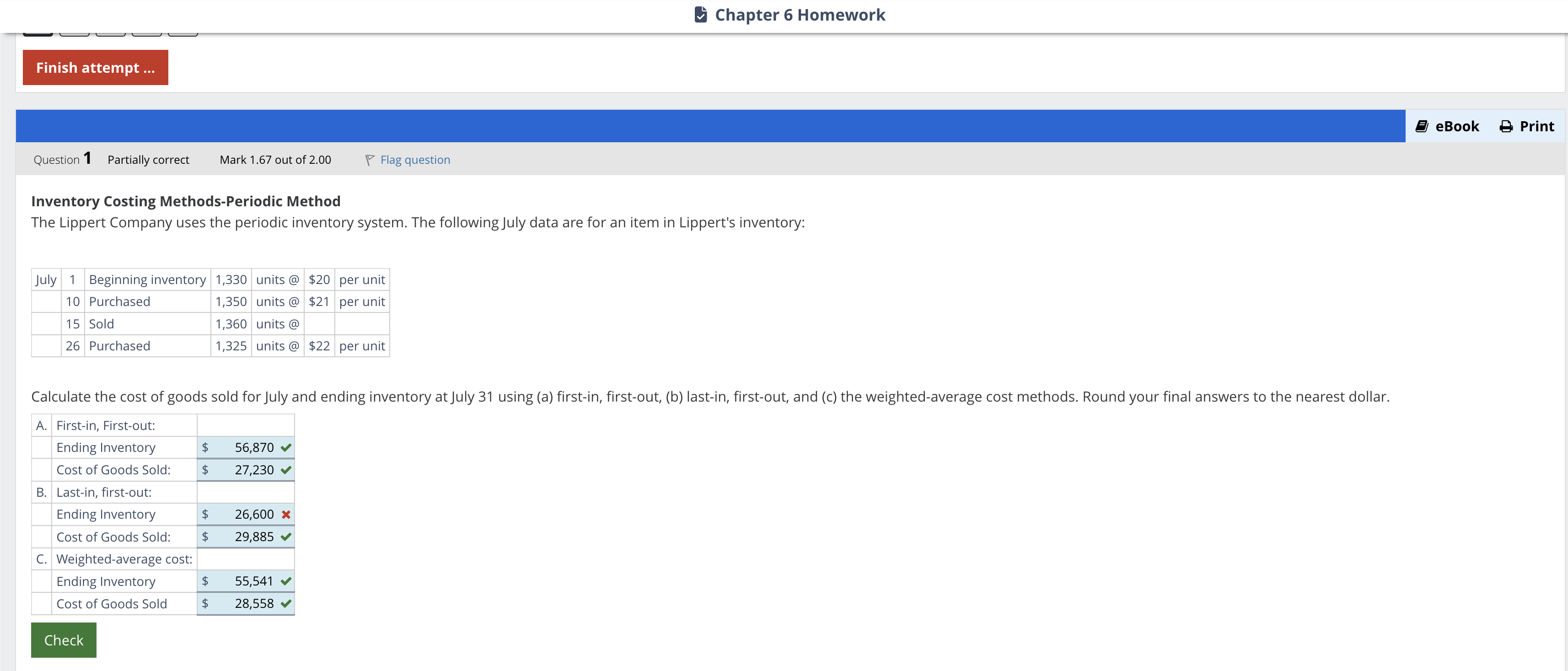 Solved Inventory Costing Methods-Periodic MethodThe Lippert | Chegg.com