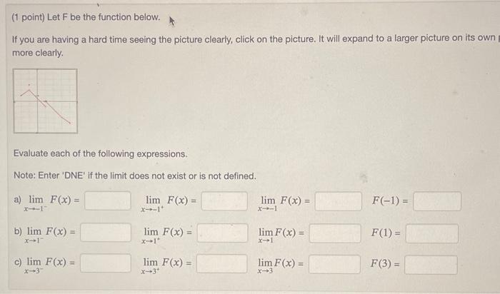 Solved (1 point) Let F be the function below. If you are | Chegg.com