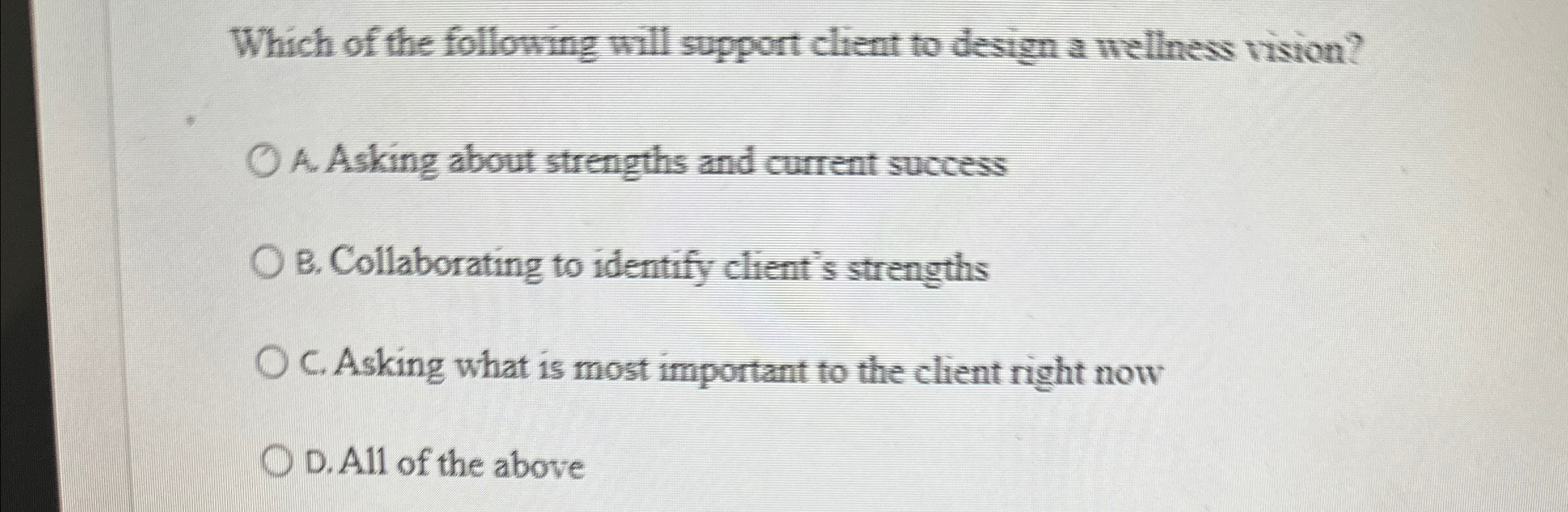 Solved Which of the following will support client to design | Chegg.com