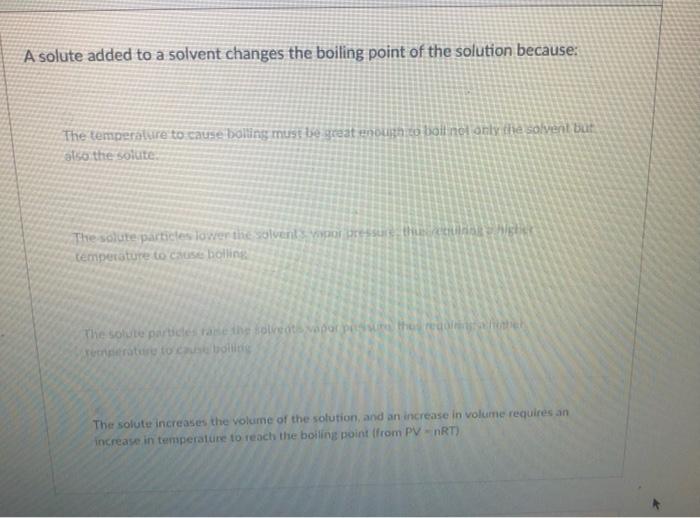 Solved When a nonvolatile solute is dissolved in a volatile | Chegg.com
