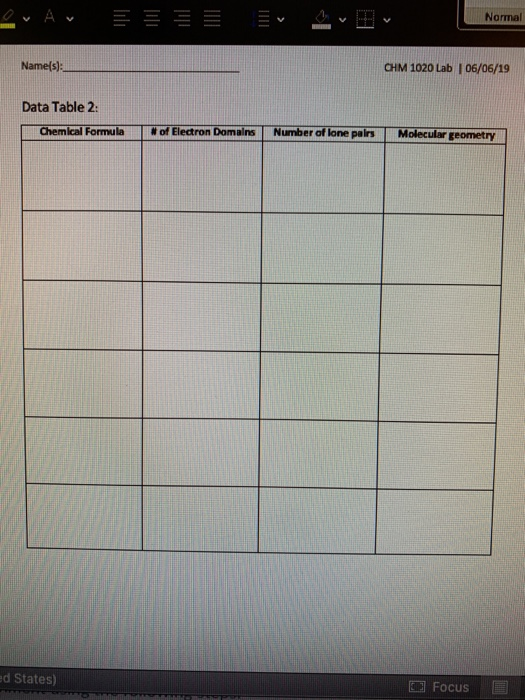 Solved Part b: Molecular Geometry In this experiment you | Chegg.com