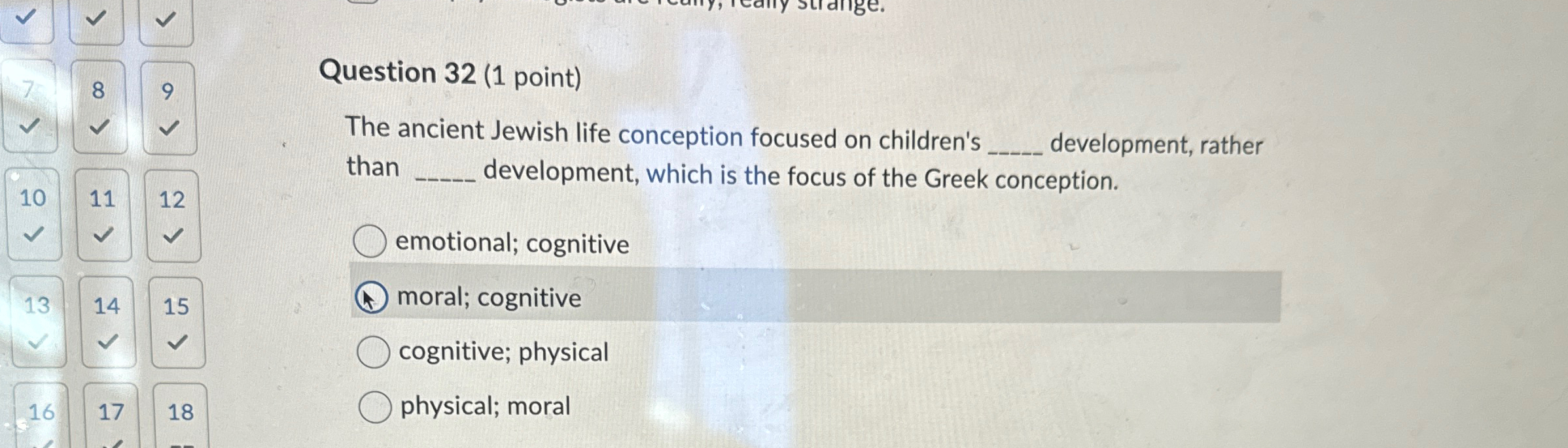 Solved Question 32 (1 ﻿point)The ancient Jewish life | Chegg.com