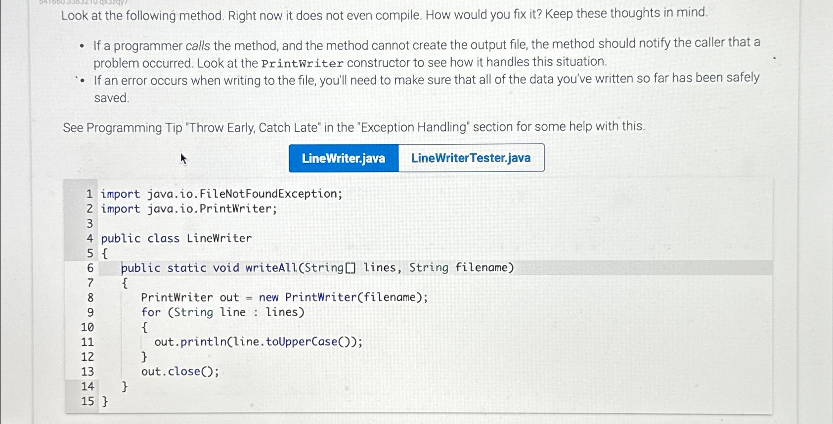 Solved Look at the following method. Right now it does not | Chegg.com