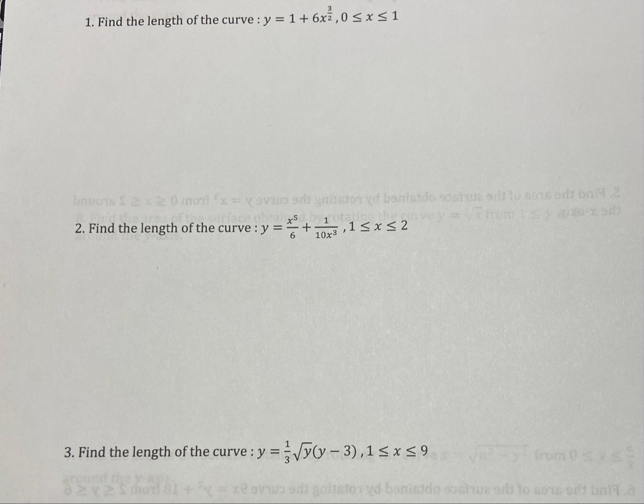 Find the length of the curve : y=1+6x32,0≤x≤1Find the | Chegg.com