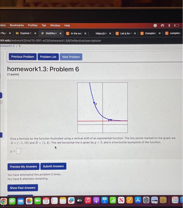 Solved homework1.3: Problem 6 (1 point) Give a formula for | Chegg.com