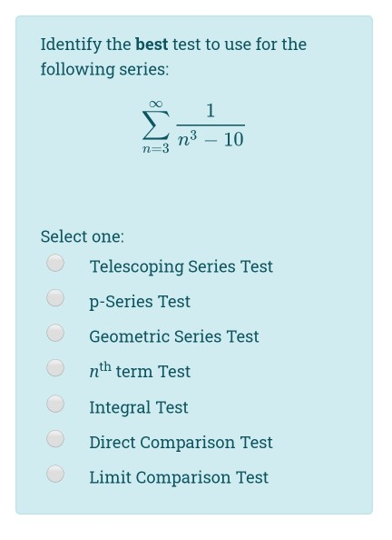 Solved Identify the best test to use for the following | Chegg.com
