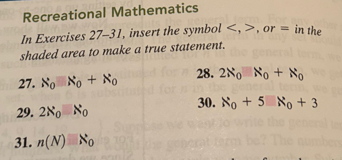 Solved Recreational MathematicsIn Exercises 27-31, ﻿insert | Chegg.com