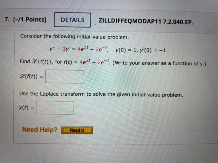 Solved Consider the following initial-value problem. | Chegg.com