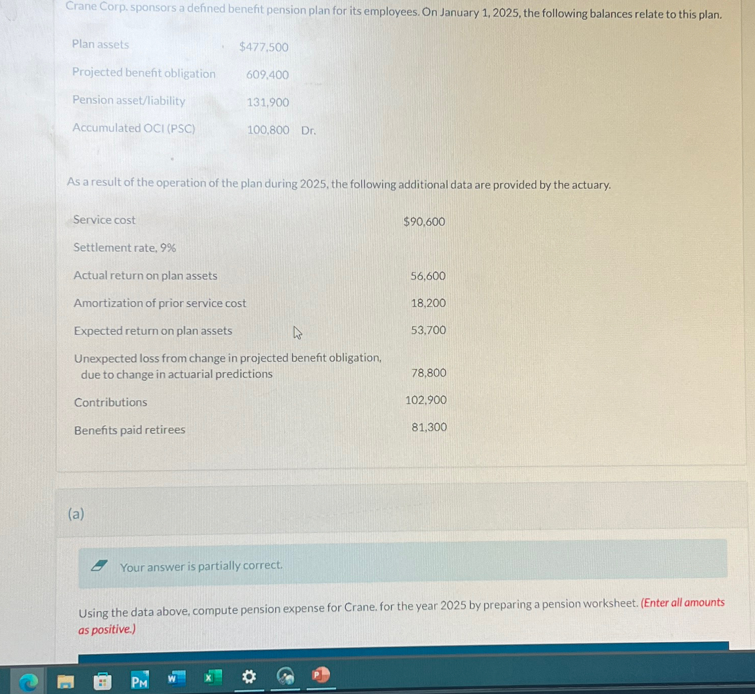 Solved Crane Corp. sponsors a defined benefit pension plan | Chegg.com