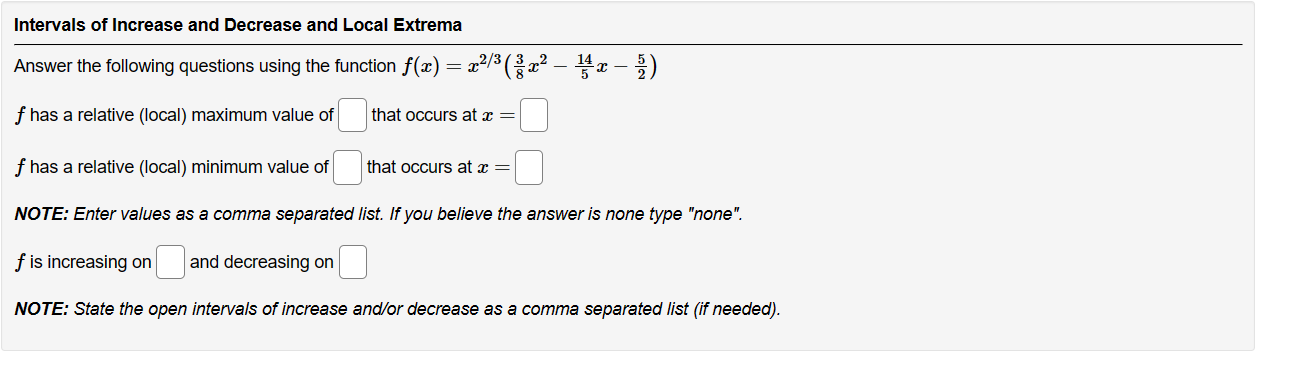 Solved problem 11Intervals of Increase and Decrease and | Chegg.com