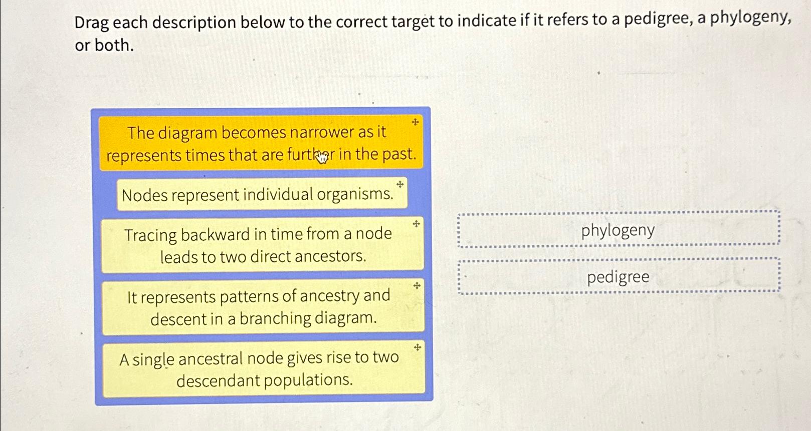 Solved Drag each description below to the correct target to | Chegg.com