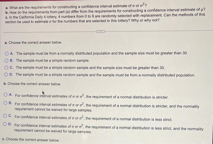 Solved a. What are the requirements for constructing a | Chegg.com