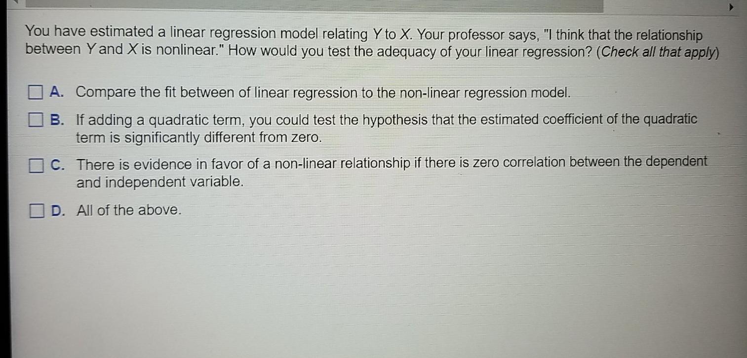 Solved You have estimated a linear regression model relating | Chegg.com