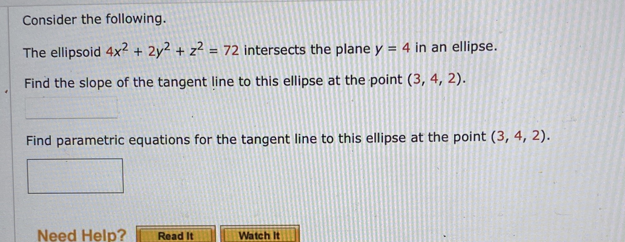 Solved Consider the following.The ellipsoid 4x2+2y2+z2=72 | Chegg.com