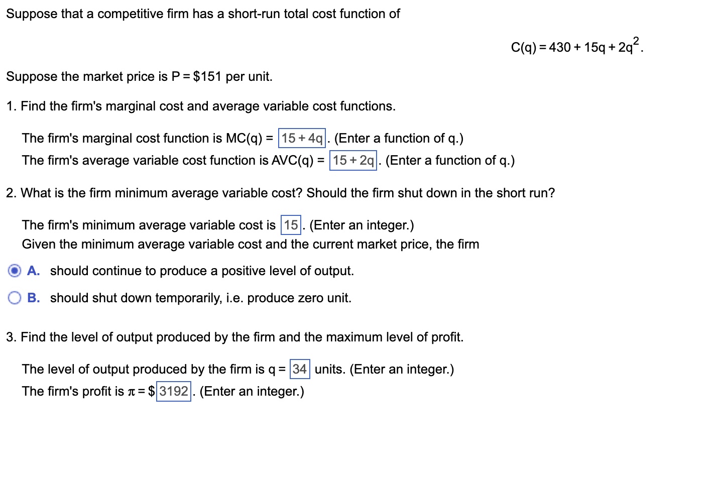 Solved Suppose that a competitive firm has a short-run total | Chegg.com