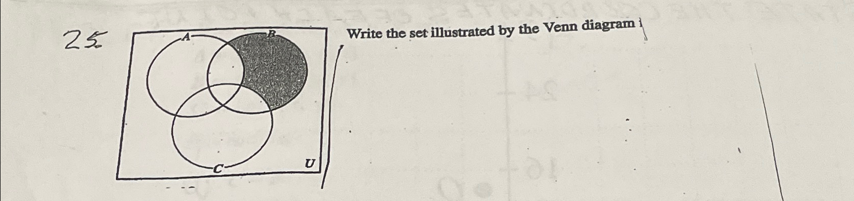 Solved Write the set illustrated by the Venn diagram | Chegg.com