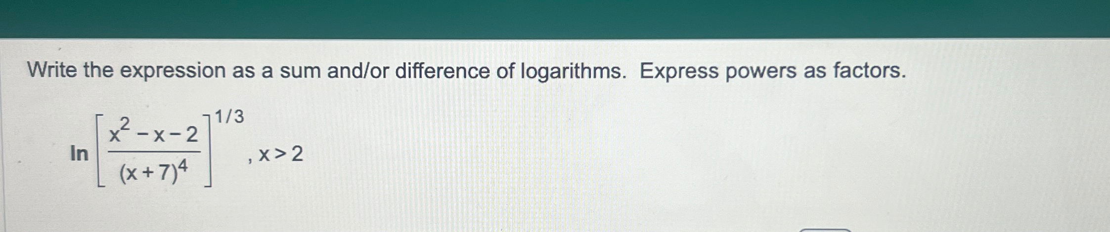 Solved Write the expression as a sum and/or difference of | Chegg.com