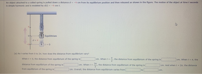 Solved An object attached to a coiled spring is pulled down | Chegg.com