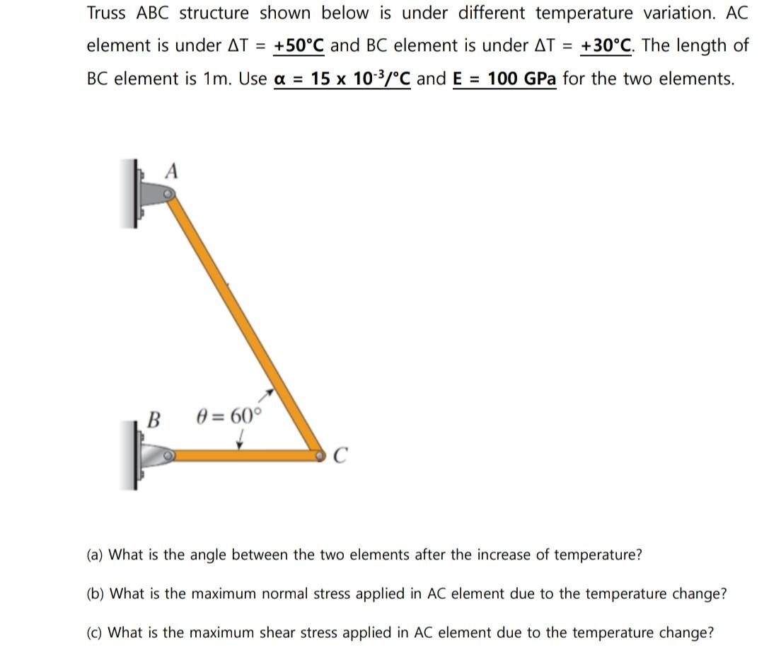 Solved Truss ABC structure shown below is under different | Chegg.com