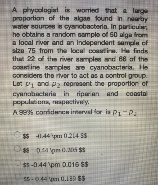 Solved A phycologist is worried that a large proportion of | Chegg.com