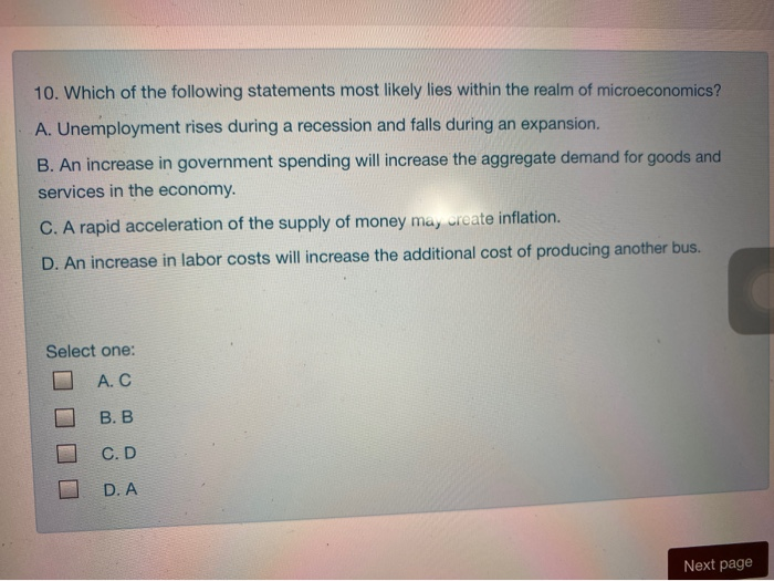 Solved 10. Which of the following statements most likely | Chegg.com