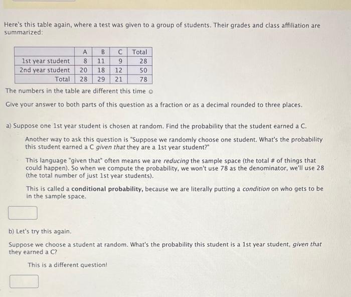 Solved Here's this table again, where a test was given to a | Chegg.com