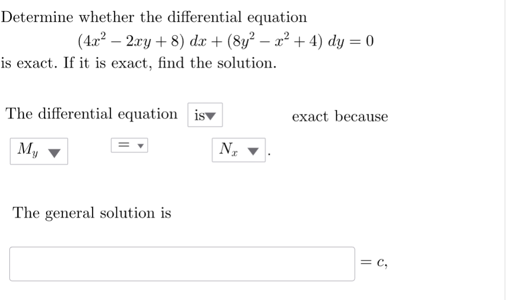 Solved Determine whether the differential | Chegg.com