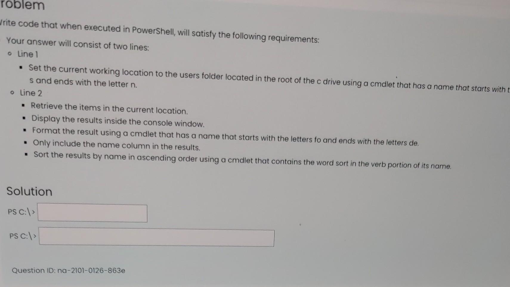 Solved Irite code that when executed in PowerShell, will | Chegg.com