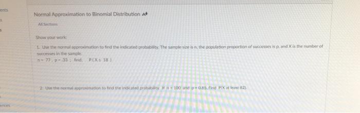 Solved Normal Approximation to Binomial Distribution At A 5 | Chegg.com