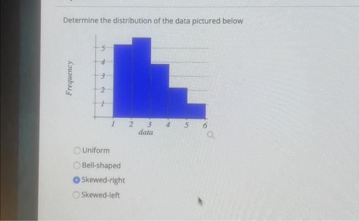 Solved Determine the distribution of the data pictured below | Chegg.com