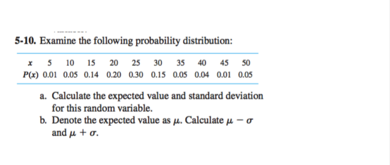 Solved 5-10. ﻿Examine the following probability | Chegg.com